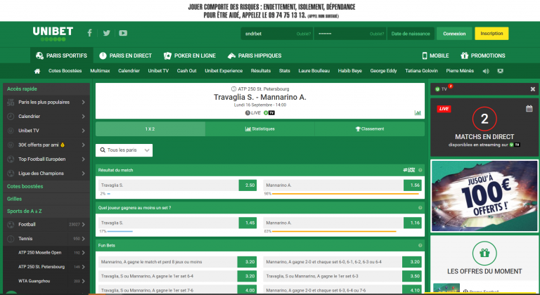 Unibet Avis des joueurs → 1er pari remboursé jusqu'à 100€